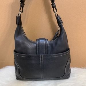 Coach | Bags | Coach Hampton Soho Buckle Vintage Black Leather Shoulder ...
